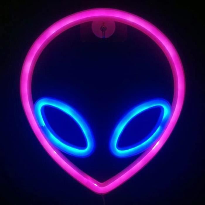 Alien Led Enseignes Néons Pour Chambre À Coucher, Batterie Et Usb ...