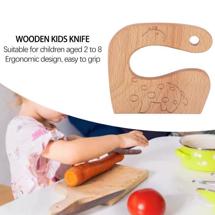 Hachoir pour enfants en bois Couteau en bois pour enfants Fruits ...