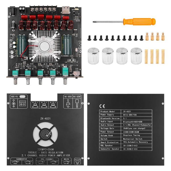 DollaTek Amplificateur Audio Bluetooth 5.0 - Carte Module Puissance ...