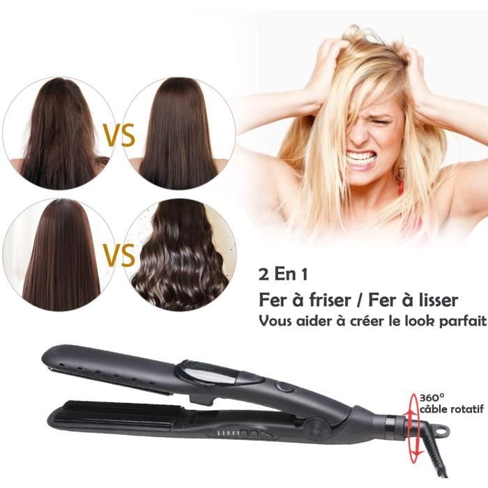 Fer à Lisser Vapeur,2en1 Lisseur Vapeur Professionnel,Lisseur Cheveux ...