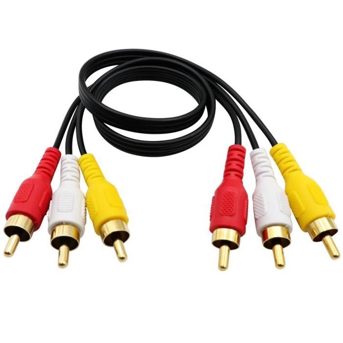 Ehskzjh Cable Audio Video Rca, 3 Rca Vers 3 Rca Cable Jack Stéréo Jaune Rouge Blanc Pour Home ...