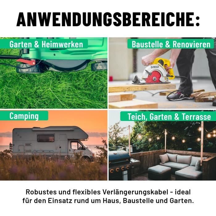 Greate Rallonge Electrique 20M Avec 2 Prises - Rallonge Electrique ...