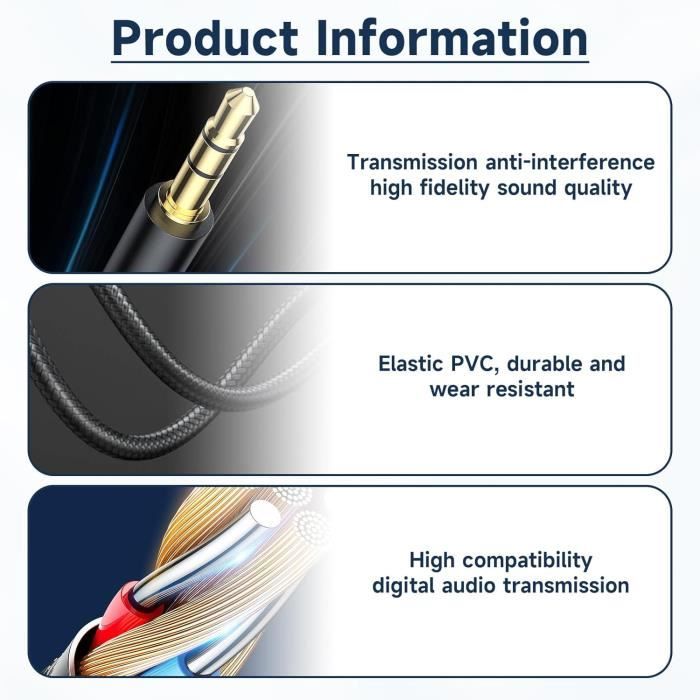 Câble Usb C Vers 3,5Mm Jack 1M,Câble Audio Usb Type-C Vers 3,5Mm Usb C ...