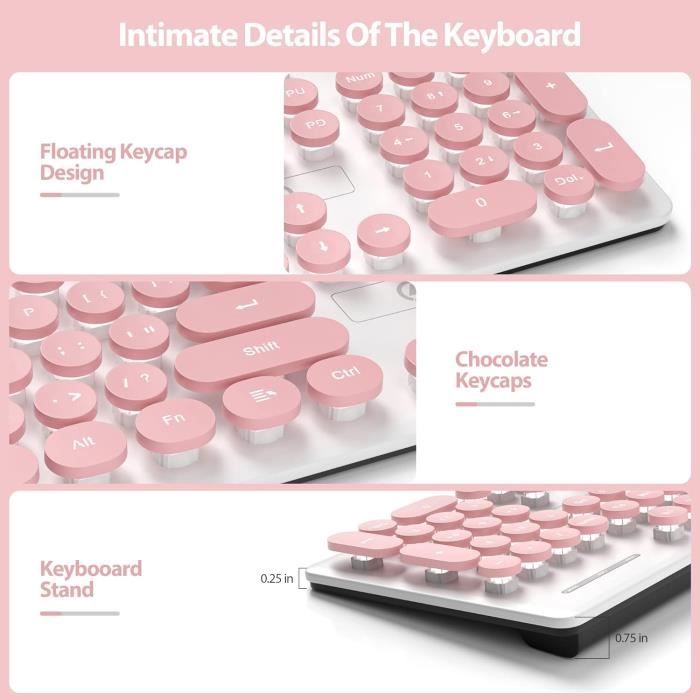 Clavier À Membrane 100%,104 Touches Punk Style Machine À Écrire Rétro ...