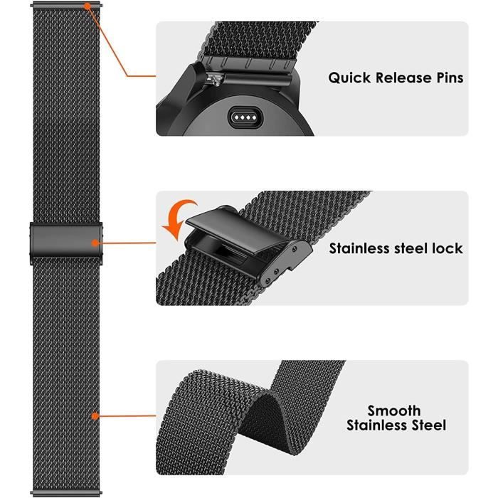 Bracelet De Montre 22Mm Pour Montre Connectée, Smartwatch Universelle ...
