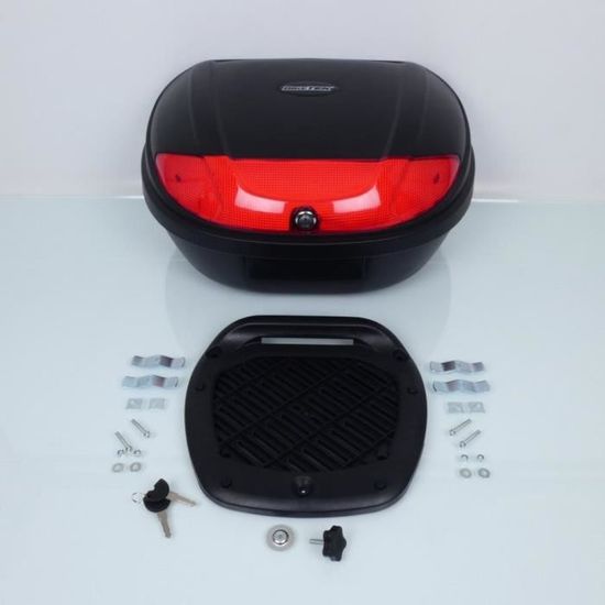 Top case Biketek Top Box 52L noir et rouge avec platine pour moto ...
