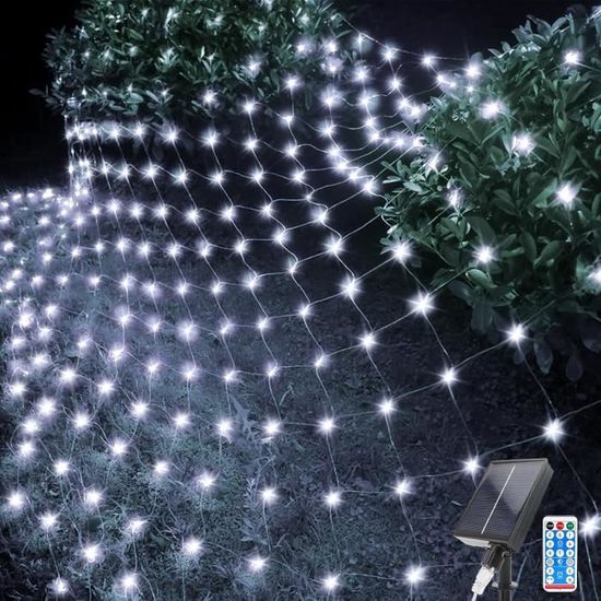 Filet Lumineux Solaire Extérieur, 2 M X 3 M 198 Leds Guirlande ...