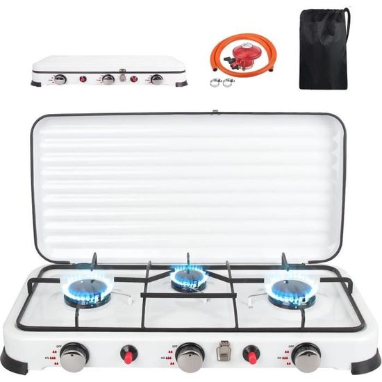 Portable Réchaud Gaz Camping 3 Feux 5.4KW Rechaud Camping Gaz Auto ...