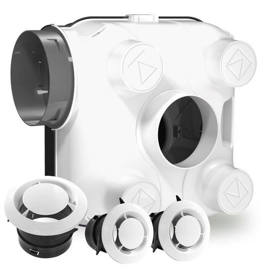 VMC - Flux autoréglable CITY'AIR Hygrocomut - Bouches sanitaires - Bouche cuisine - Détecte et ...