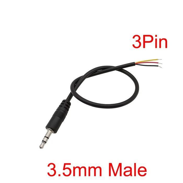 Connecteur industriel,Câble mono stéréo,connecteur jack mâle femelle 2P 3P 4 broches,fil d ...