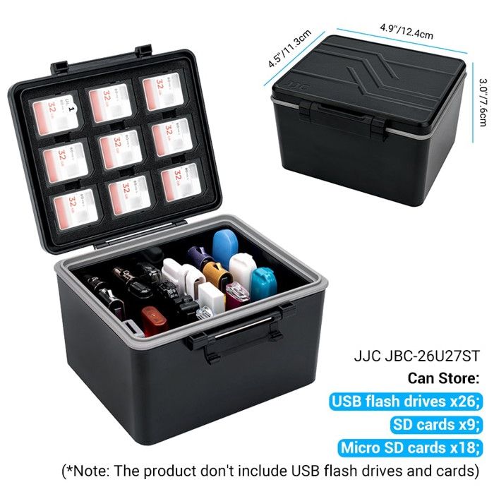 JJC-Étui pour clé USB à 24 emplacements,boîte de support de stockage pour clé USB,sac de clé USB ...