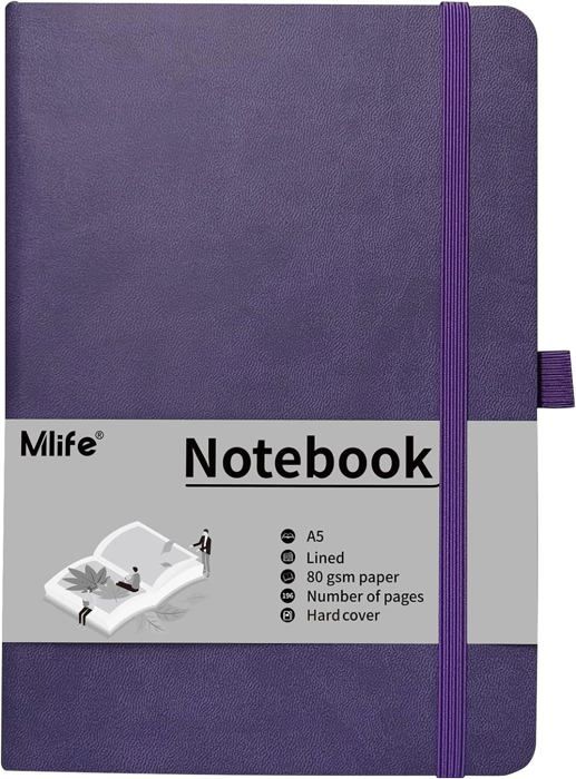 Carnet De Notes A5 Ligné, 192 Pages, Couverture Rigide Avec Bande De ...
