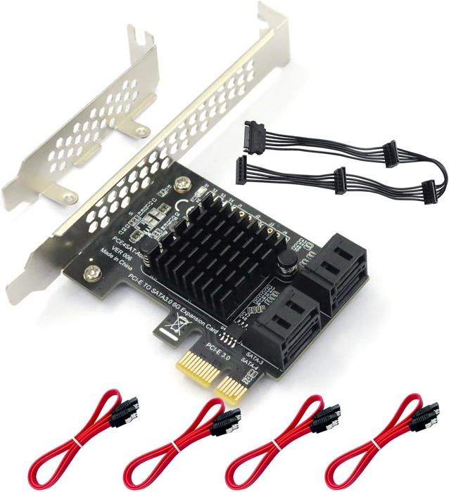 Carte Pcie Sata 3.0 4 Ports 1X,Carte Contrôleur D'Extension Pci Express ...