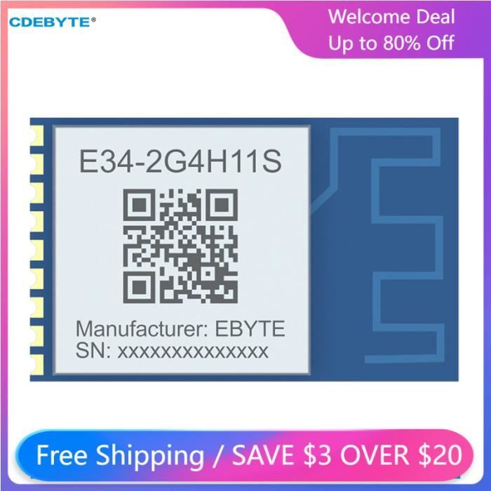 NRF24L01+ 2.4GHz Wireless UART Data Transmission Module CDEBYTE E34 ...