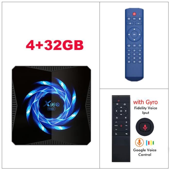 Ue Plug - X96Q MAX 4G32 MT12 - Boîtier Smart TV X96Q MAX, Android 10.0 ...