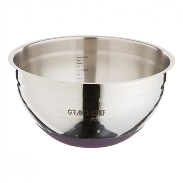 Saladier Acier inoxydable 24cm Inox et Prune Ar… - Cdiscount Maison