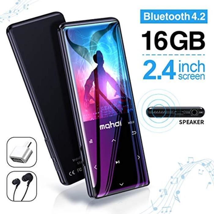 Lecteur MP3 MYMAHDI avec Bluetooth 4.2, Boutons tactiles avec écran de ...