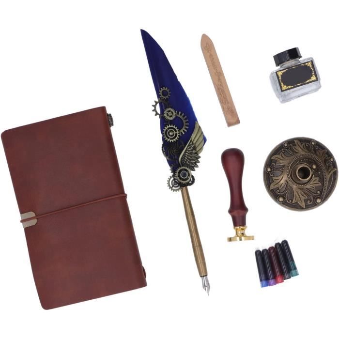 Stylo Plume Quill Pen Kit Métal Gravé Texturé Rétro Pour Cadeau D ...