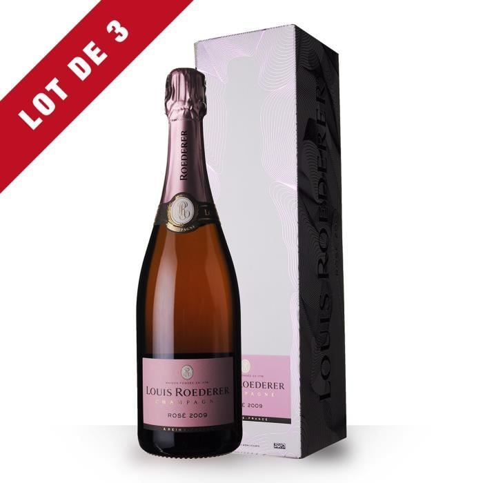 3X Louis Roederer Vintage 2009 Brut Rosé 75cl - Etui - Champagne - La ...