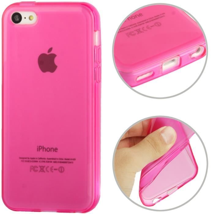 Coque Iphone 5c Housse Silicone Souple Rose Pou… - Cdiscount Téléphonie