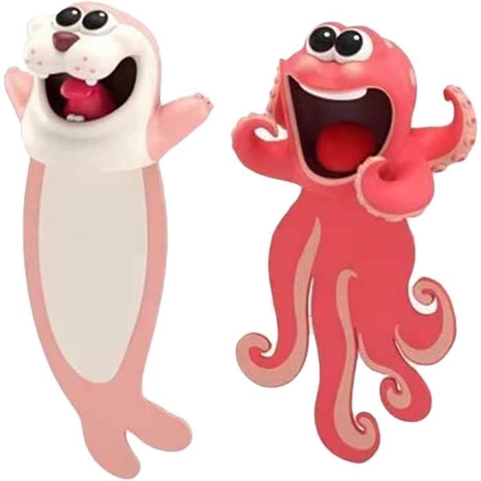 Signet 3D Animaux Joli Marque-Page de Livre Animé pour Enfants Bureau ...