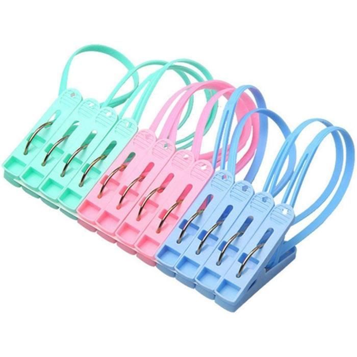 AJW-Pince à Linge Couleur Plastique, Lot de 12 Pince à Linge avec ...