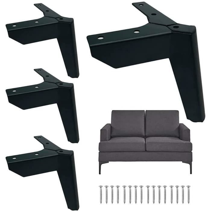 4 pcs 10cm Pieds de Meubles Noirs,Pieds de Canapé Triangulaires,Pied de Table DIY Triangulaires ...