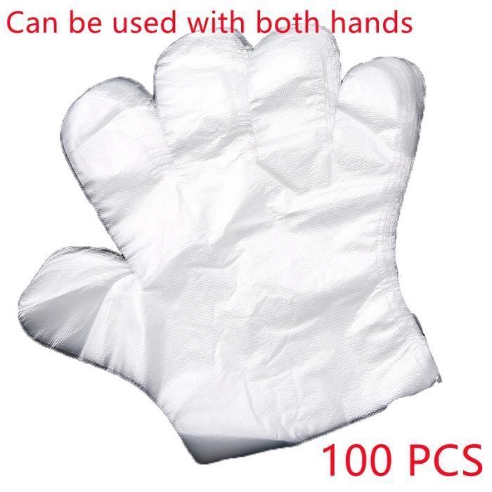 GANT DE MENAGE,Gants transparents en polyéthylène à usage unique en ...