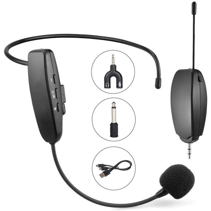 Depusheng Micro casque sans fil micro casque UHF pour téléphones ...