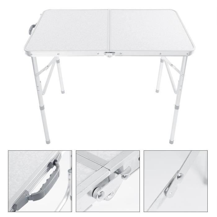 Duokon Table De Camping Pliable En Aluminium Résistante Légère Et