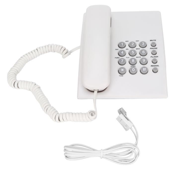 HURRISE Téléphone de bureau Téléphone filaire de bureau KX‑T435 Téléphone fixe filaire avec ...