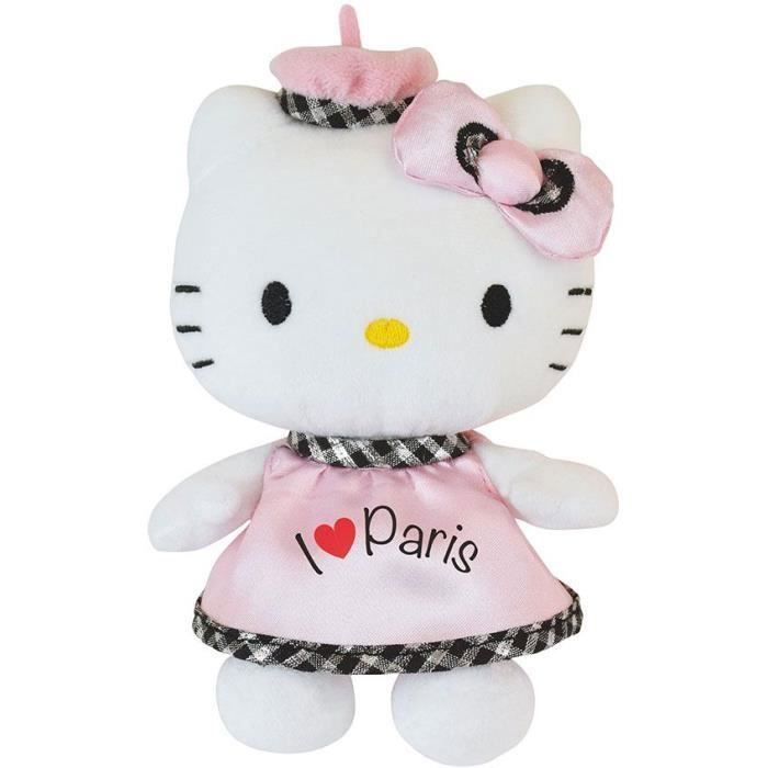 Peluche Hello Kitty - JEMINI - 023360 I Love Paris - Blanc et rose ...