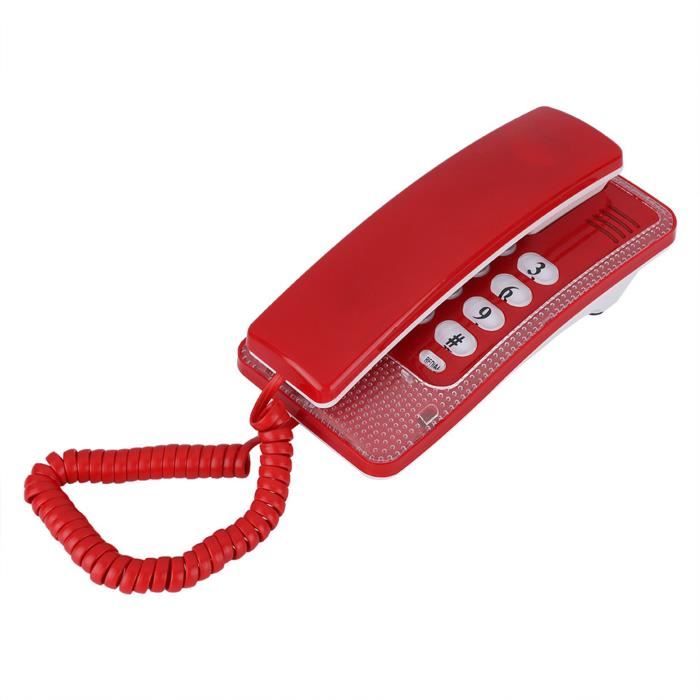 WER Téléphone fixe, KXT-438 Téléphone mural filaire sans afficheur (rouge) ES006 - Cdiscount ...
