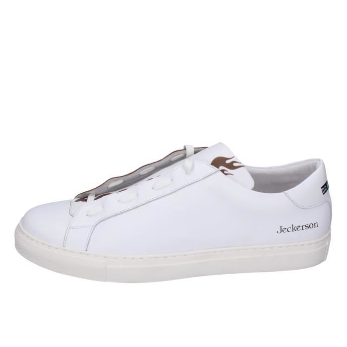 JECKERSON Baskets Homme Blanc Cuir BE88 Blanc - Cdiscount Chaussures