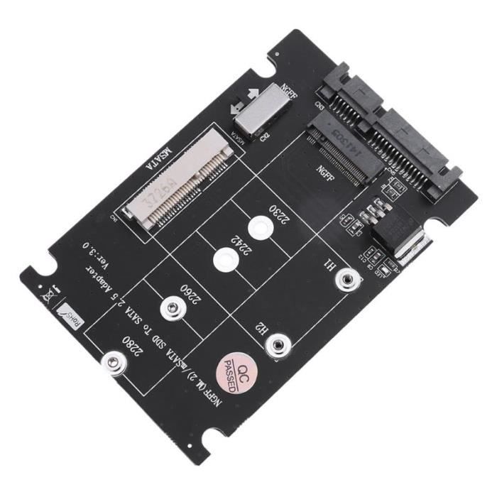 2 En 1 Ngff M.2 B + M Mini Clé Pci-E Ou Ssd Msata Vers Carte D'Adaptateur Sata Iii Pour Msata ...