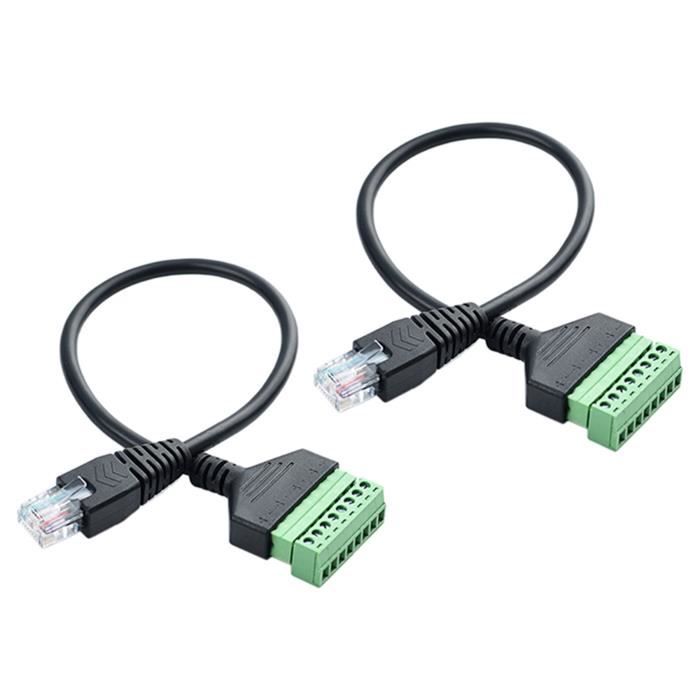 2X Câble de Connecteur de Borne à Vis RJ45 RJ45 Mâle à 8 Broches Câble ...