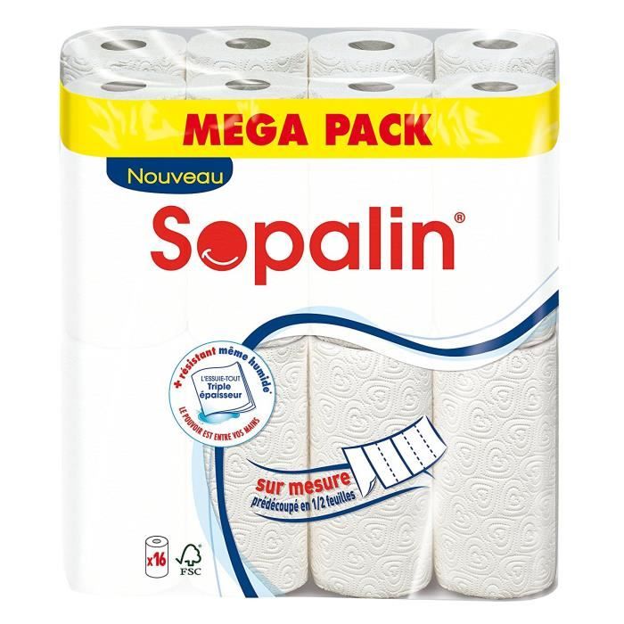Sopalin Sur Mesure x 16 3 plis Méga Pack - Cdiscount Au quotidien