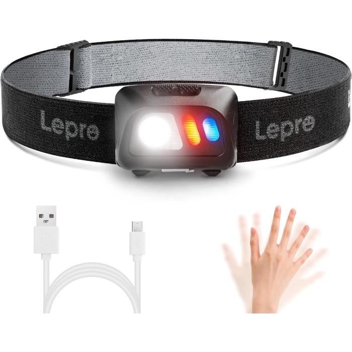 Lepro - Lampe Frontale Rechargeable, 1500 Lux 5 Modes d'Eclairage, Torche Frontale LED Ultra ...
