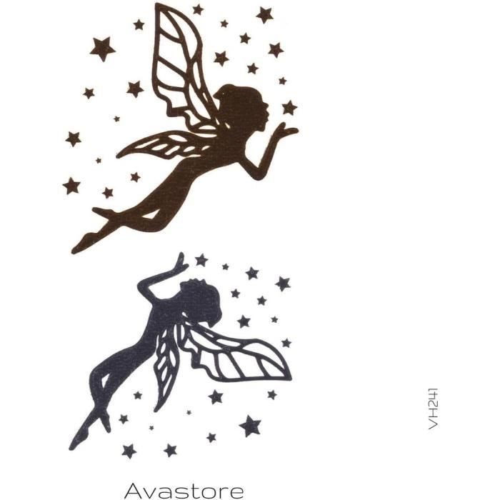 Tatouage Temporaire Femme Etoile De Fée Doré et Argenté Bijoux Métallic ...