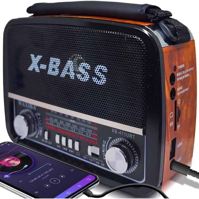 Radio Rétro Bluetooth Fm, Radio Nostalgique, Boîtier Aspect Bois, Radio ...