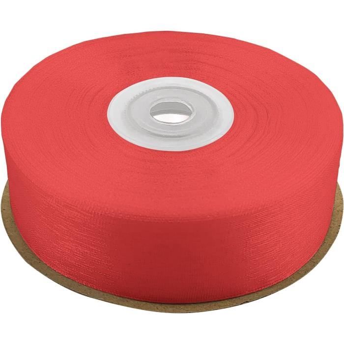 Ruban 25Mm X 32M Couleur Rouge Vif Ruban Décoratif Ruban Cadeau Satin ...
