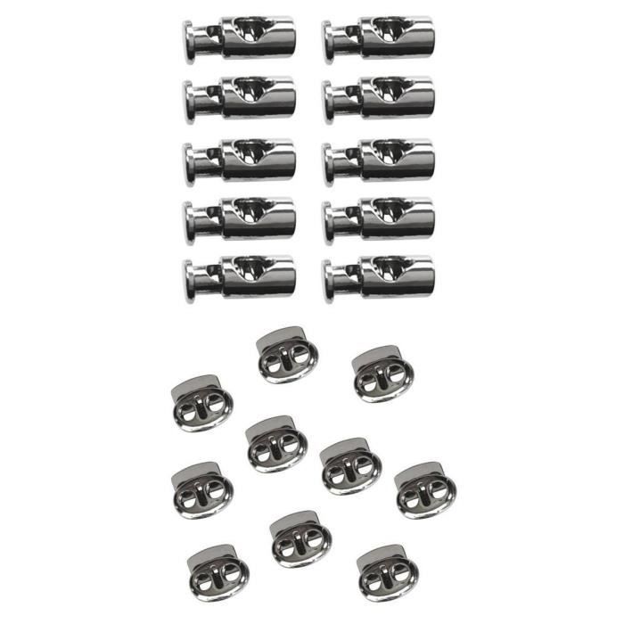 20pcs Butée à Bascule Boutons Ovale en Métal Corde Cordon Serrures 1/2 ...