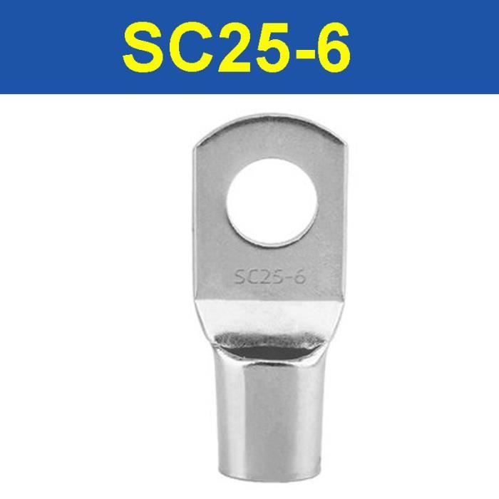 COSSE ELECTRIQUE,SC25-6--Connecteur de câble de soudure, 20 pièces, cosses en cuivre étamé ...