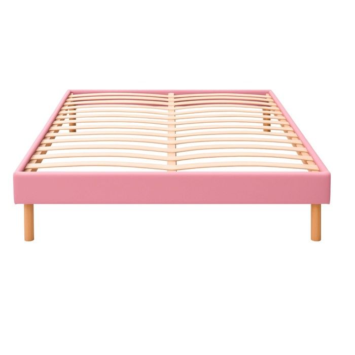 Sommier Tapissier Rose 180x200 - 20 cm avec Pieds et 2x13 Lattes ...
