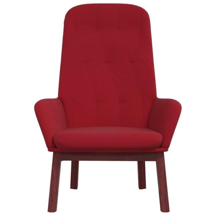 Chaise de relaxation Rouge bordeaux Velours - SALALIS - SH076978 ...