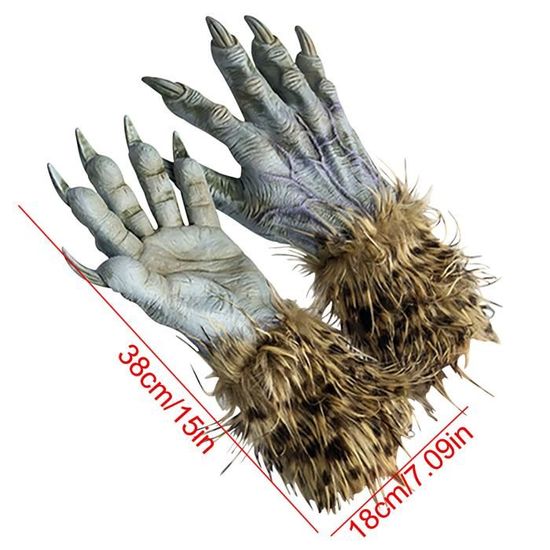 Mask - Face Accessory Gants De Loup-Garou En Latex D'Halloween ...