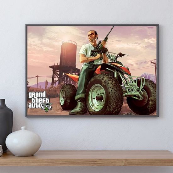 Tableau - GTA 5 - Affiche Art Mural - Toile Rectangulaire - 50x70cm ...
