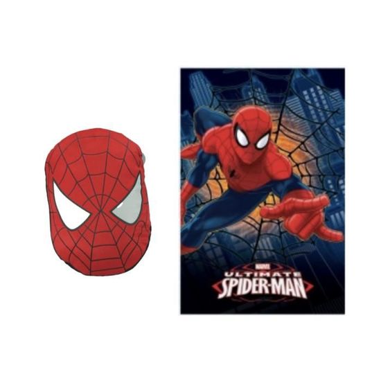 Spider Man - Ensemble Plaid 100 x 150 cm + Coussin 40 x 26 cm ...