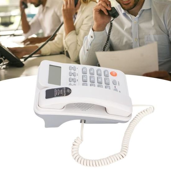 Téléphone résidentiel Téléphone de bureau KXT2026CID Téléphone filaire FSK DTMF Téléphone fixe ...