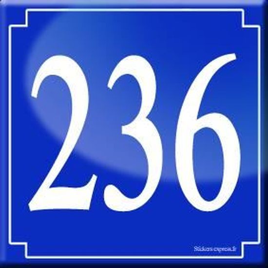 Stickers - STICKERS EXPRESS - Numéro de rue 236 - Bleu - 10x10 cm ...